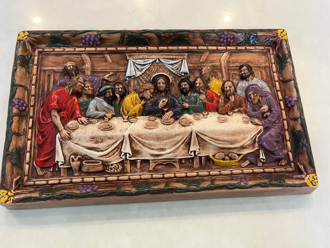 Vintage Colorful Last Supper Ceramic Plaque Wall Hanging - Etsy