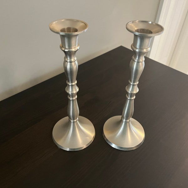 Pewter Candlesticks - Etsy