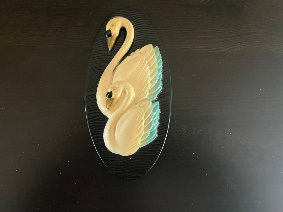 Vintage Miller Studio Chalkware Swan Plaque - Etsy