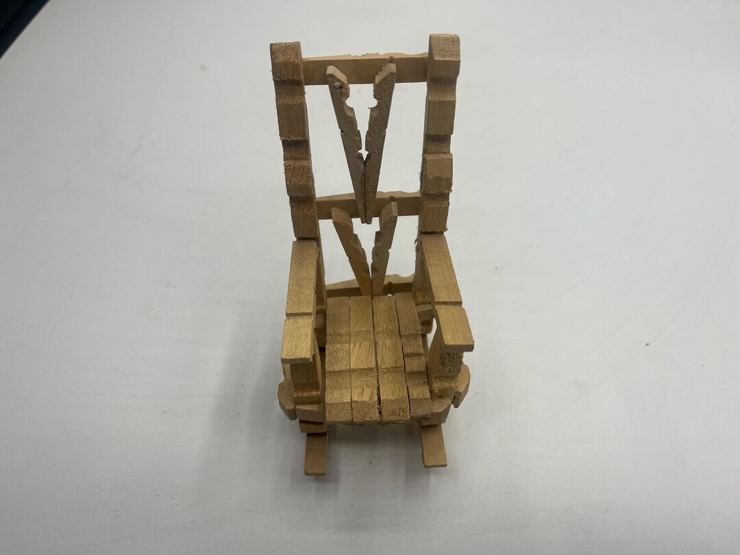 Vintage Tramp Folk Art All Wood Clothespin Doll Rocking Chair - Etsy