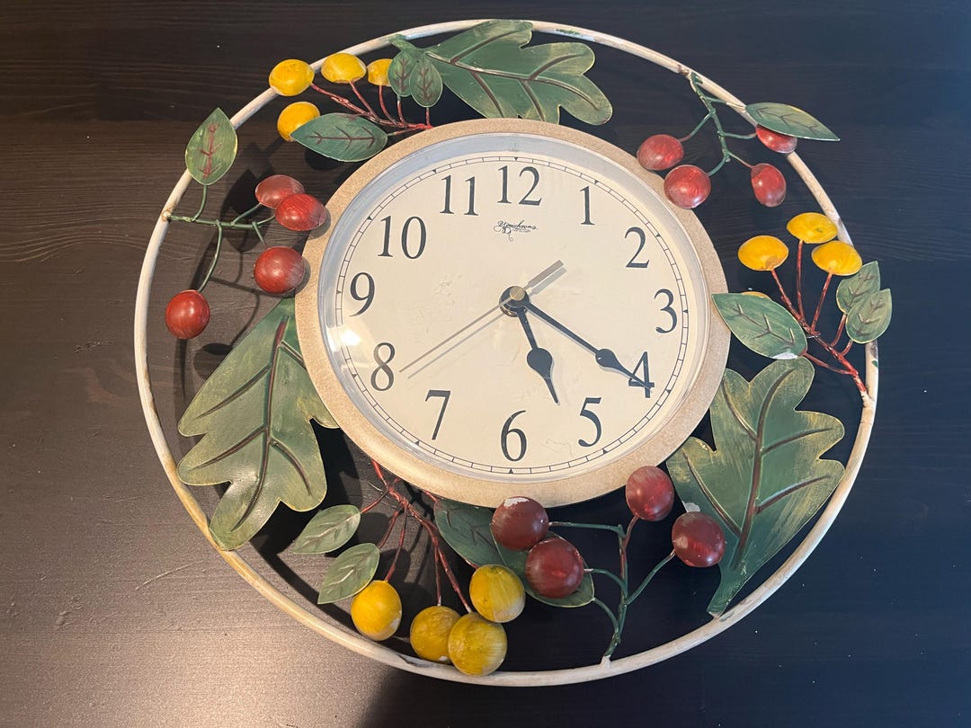 Vintage Verichron Metal Fruit Wall Clock - Etsy