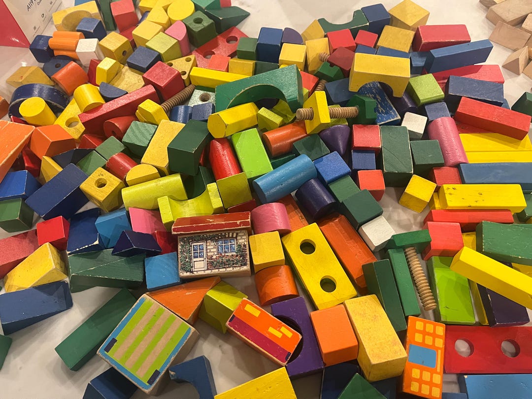 200 All Wooden Building Block Pieces - Etsy