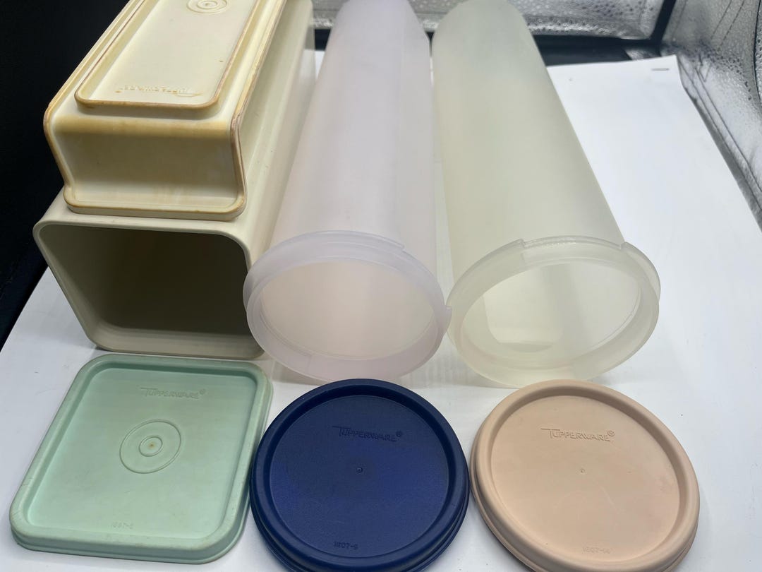 Vintage Set of 3 Tupperware Spaghetti Holders and Cheese Tray and ...