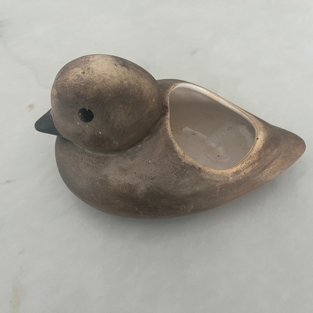 Vintage Ceramic Duck Planter - Etsy