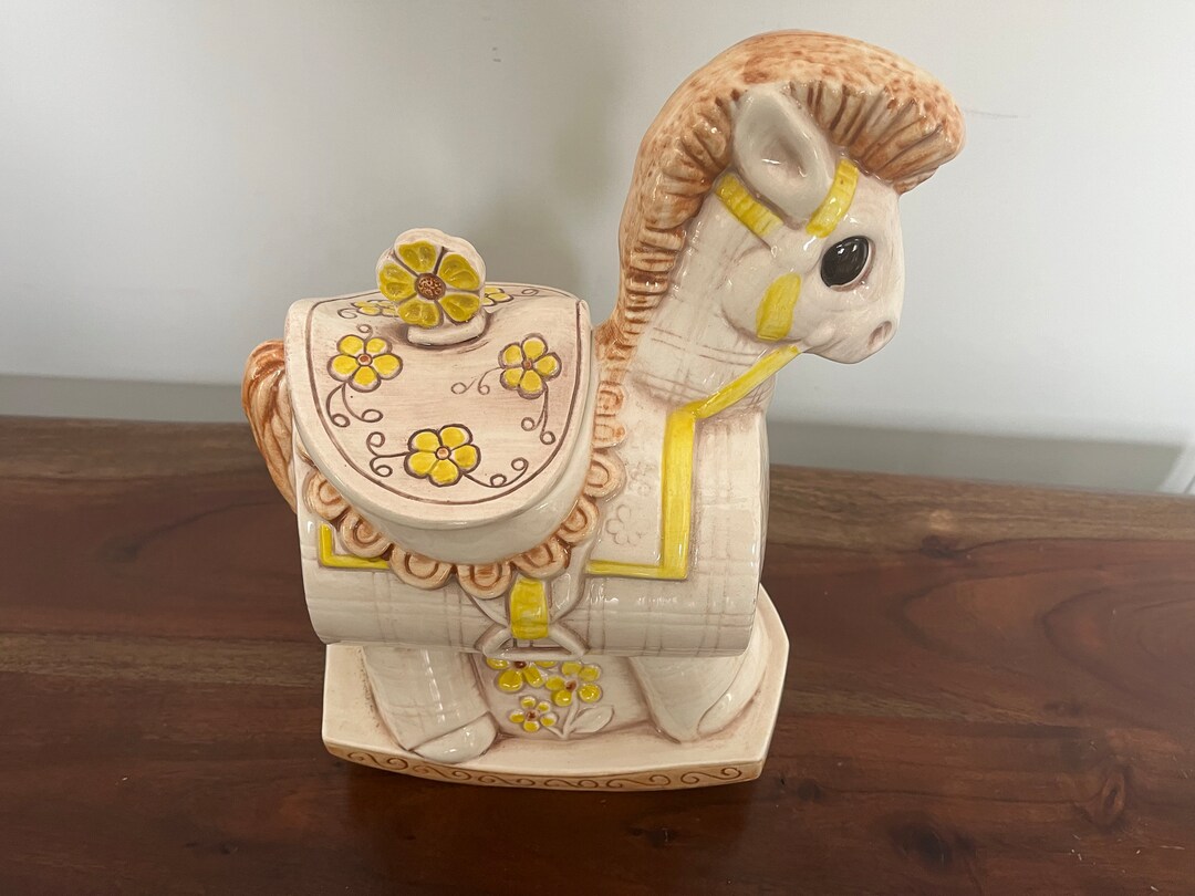 Vintage Treasure Chest Ceramic Hobby Horse Cookie Jar - Etsy