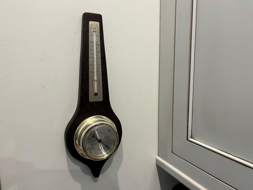Vintage Taylor Wooden Barometer and Thermometer - Etsy