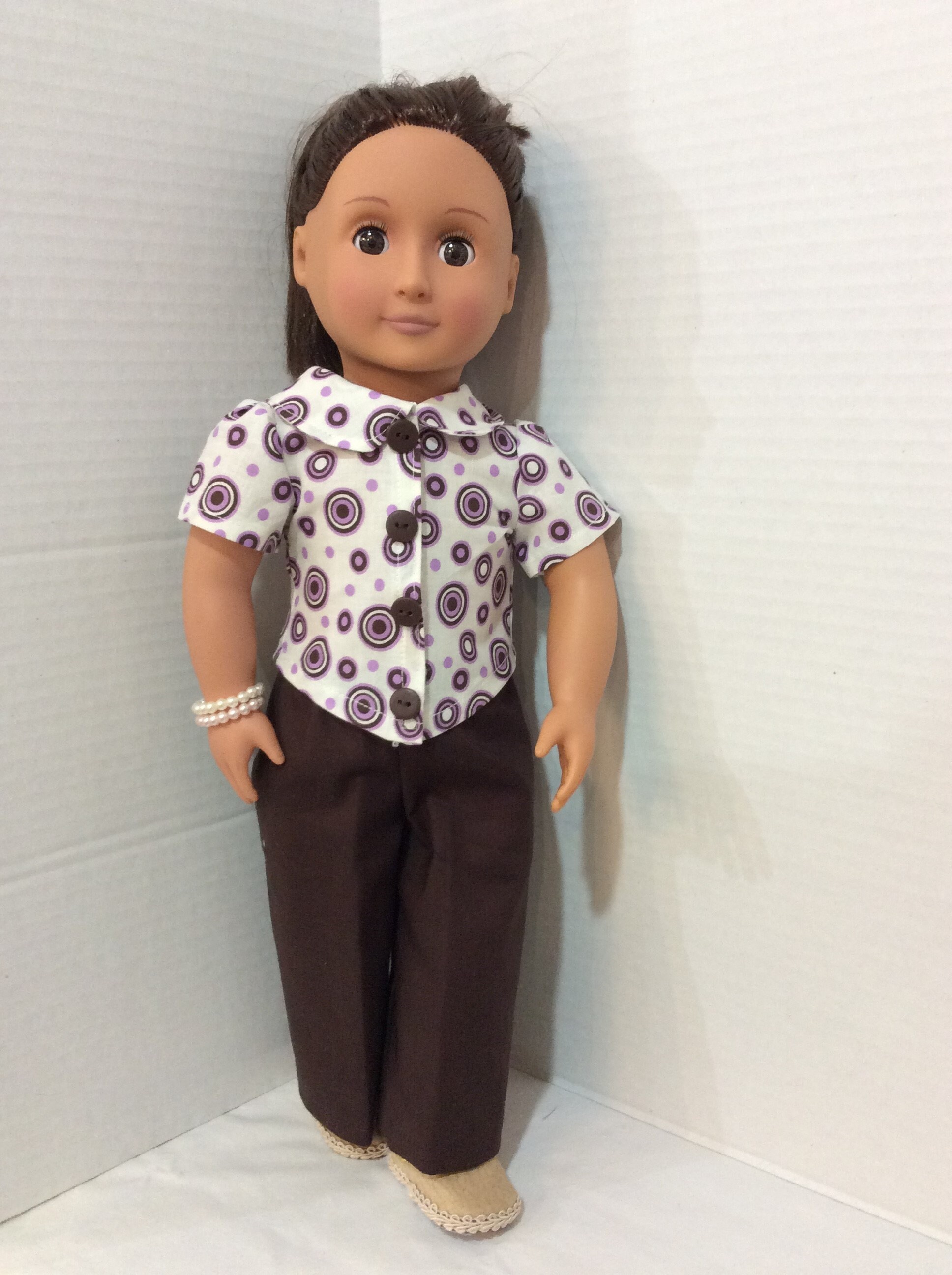 18 Inch Doll Pants Set Peasant Blouse With Elastic-waisted Pants Choice ...