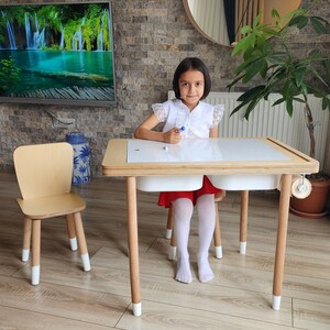 Grandson for Gift, Montessori Activity Table, Chalkboard Whiteboard and ...