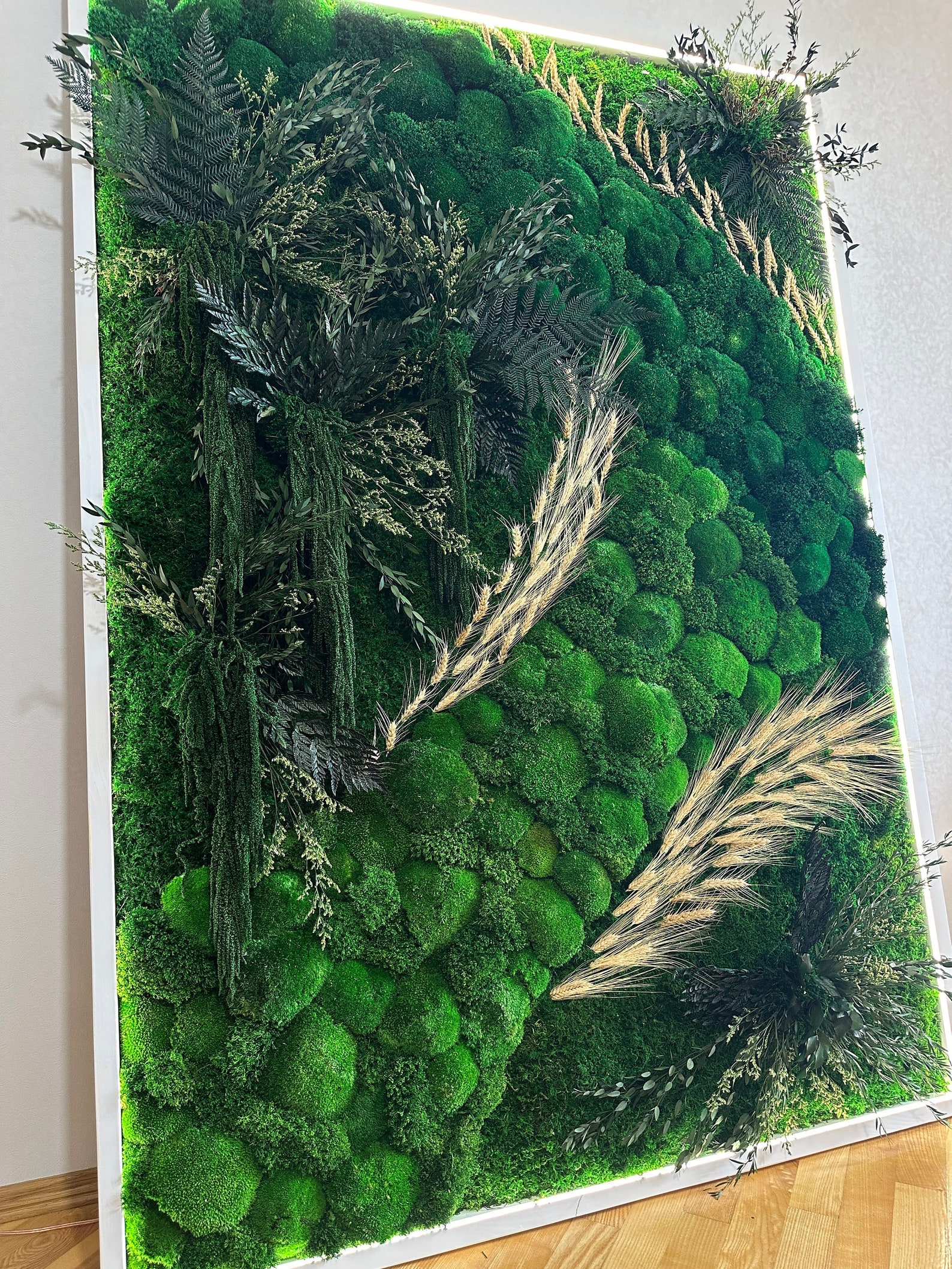 Stabilized Moss Panel, Wooden Moss Wall Art, Moss Wood Sign, Eco Wall ...