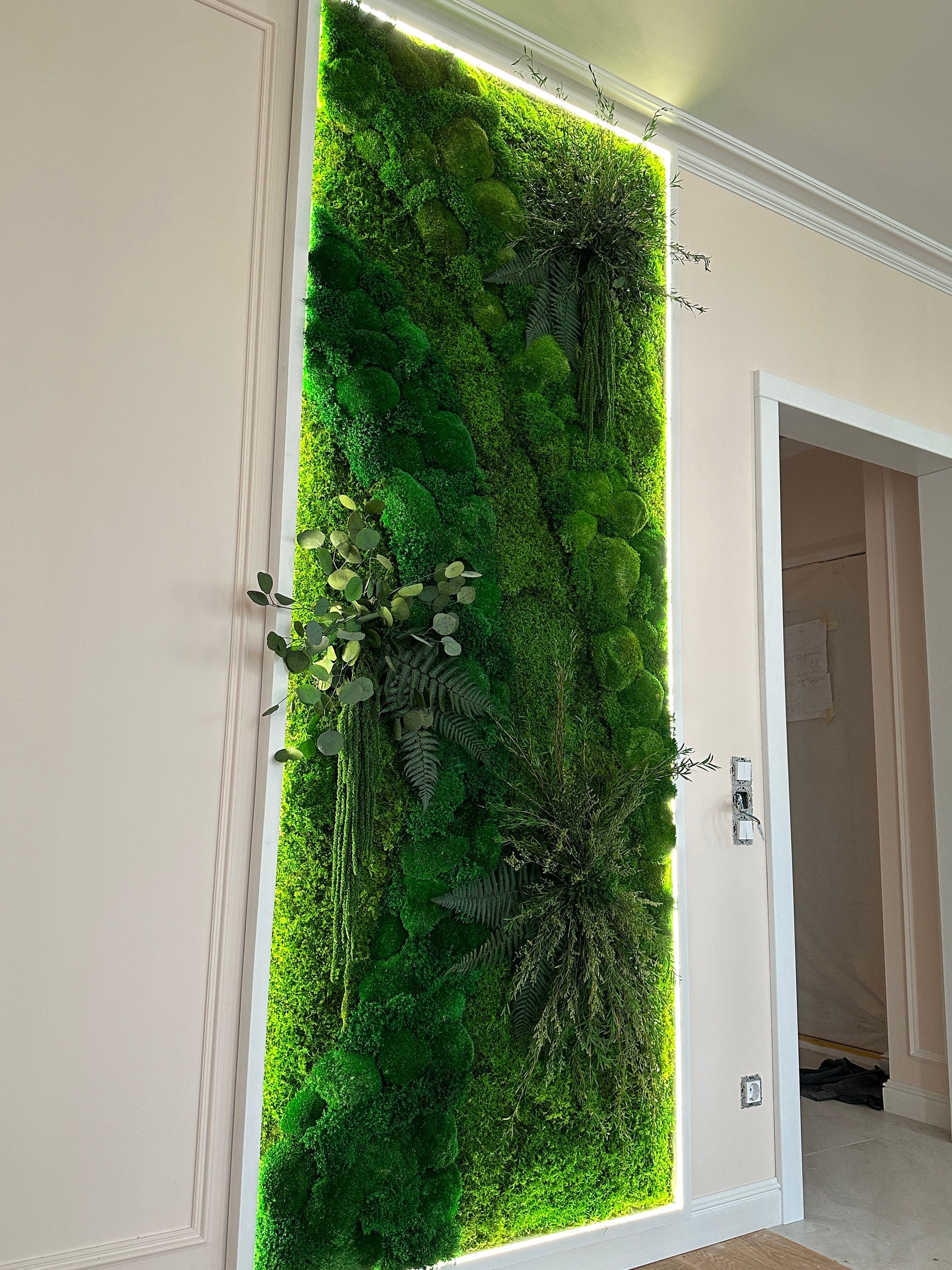 Led Moss Wall Art, LED Stabilized Moss Panel, Wood Moss Wall Panels ...