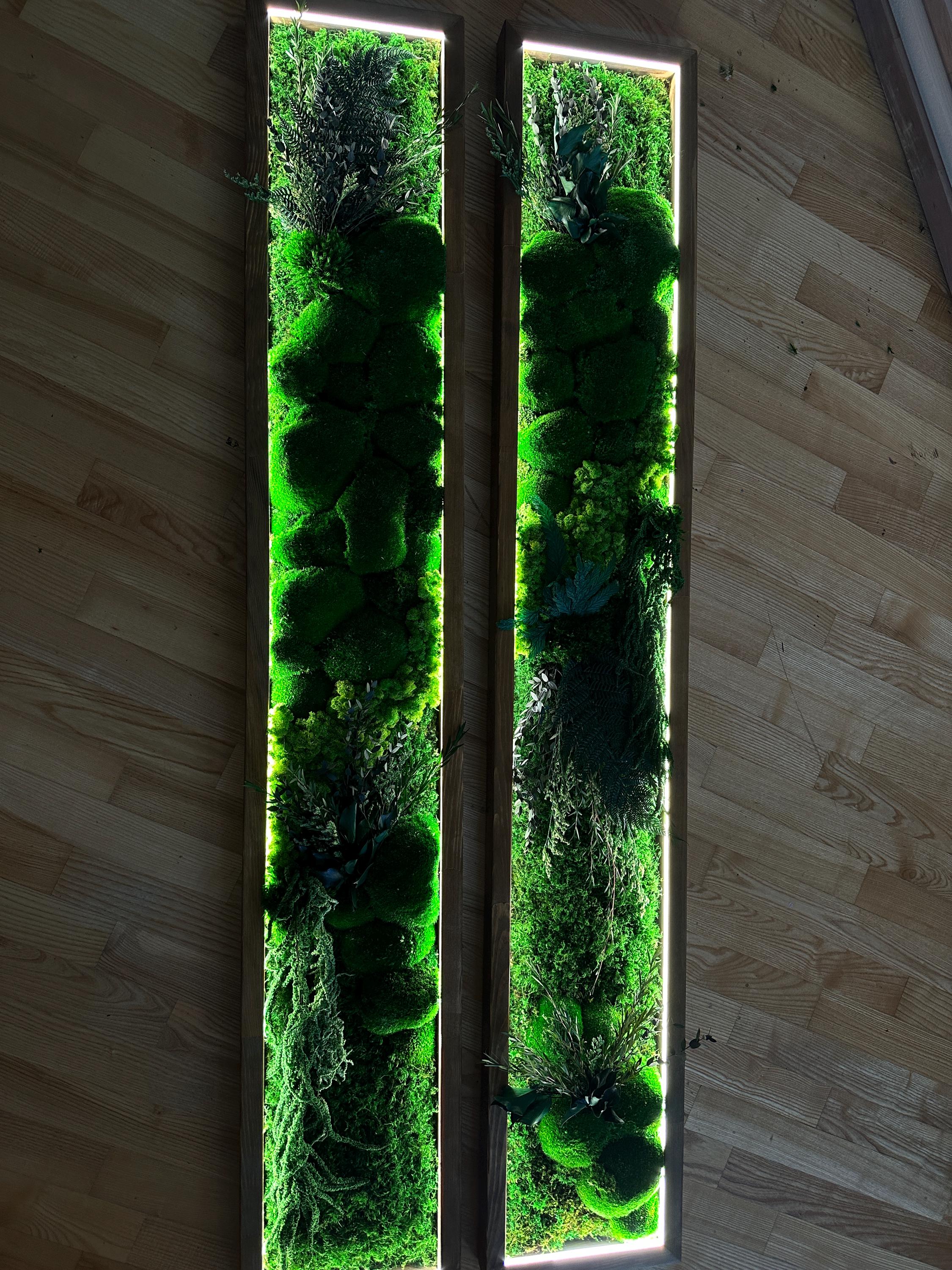 Led Moss Wall Art, Light Wall Decor, Lights Wall Art, Moss Wood Decor ...