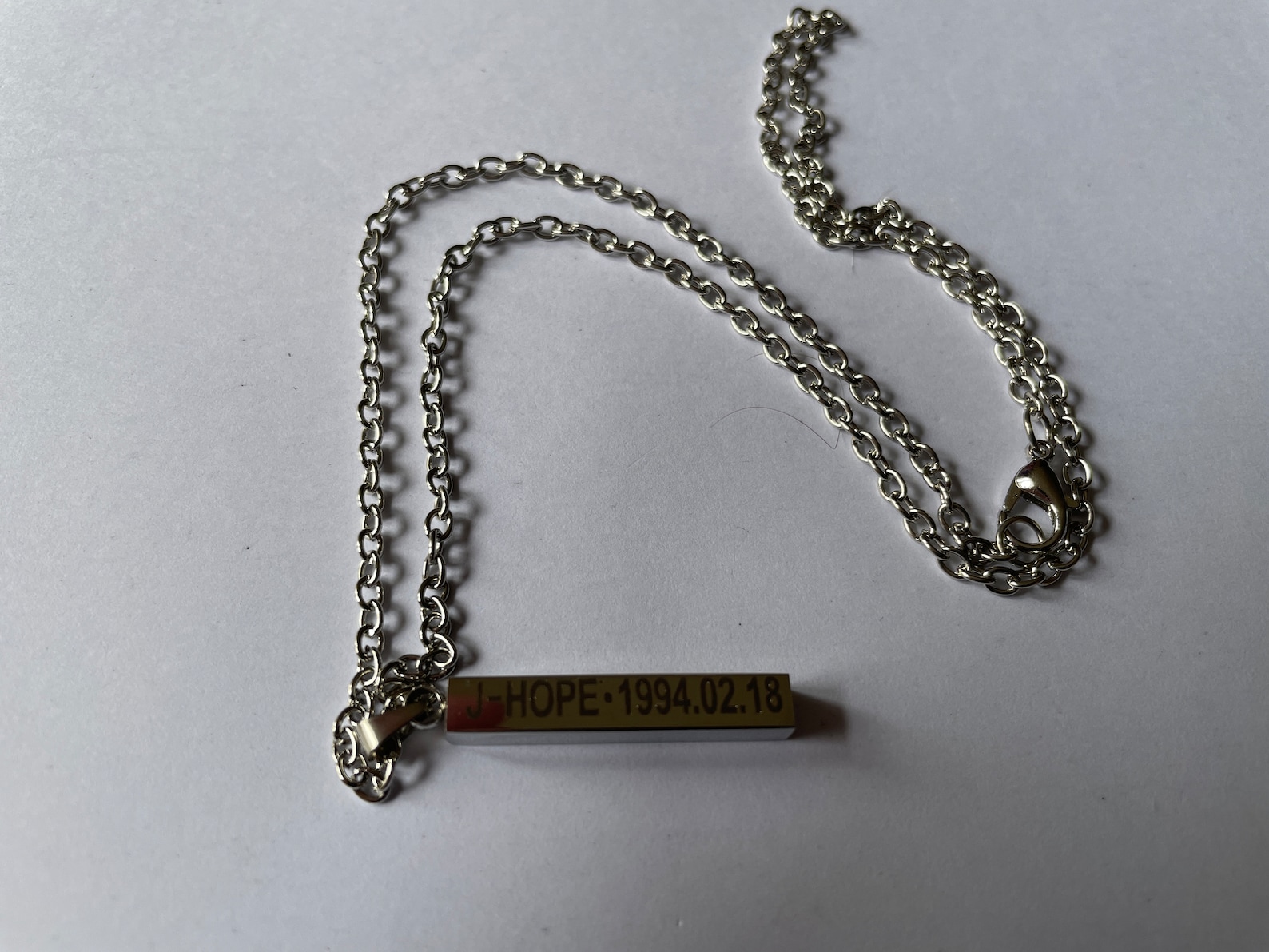 BTS Stainless Steel Engraved Named Bar Chain Necklace - Etsy