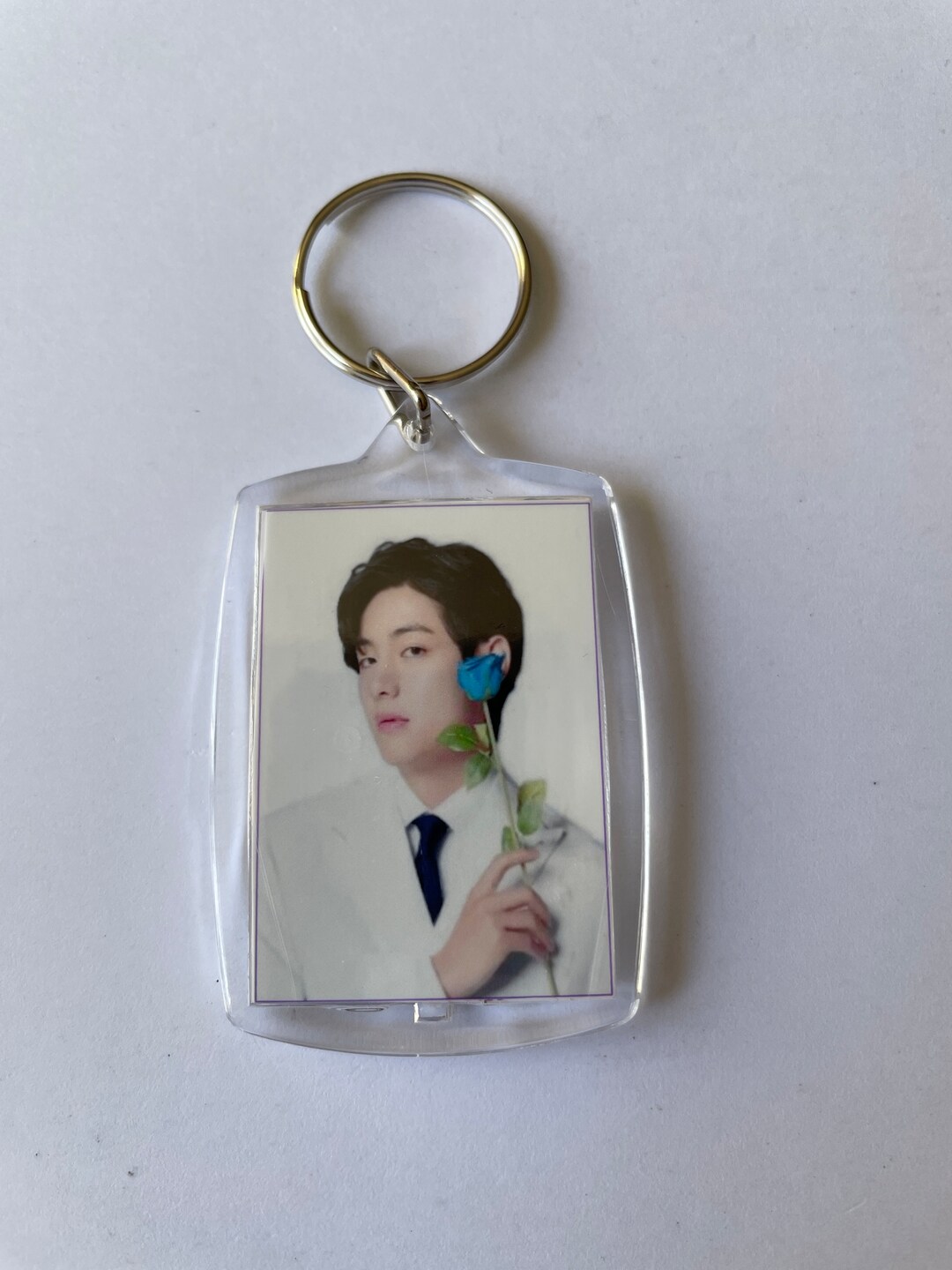 KPOP 7 Boy Band BTS Blue Rose Keyrings - RM Jin Jhope Suga Jimin V ...