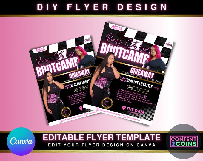 DIY Fitness Bootcamp Template, Content for Instagram, Instagram Flyer ...