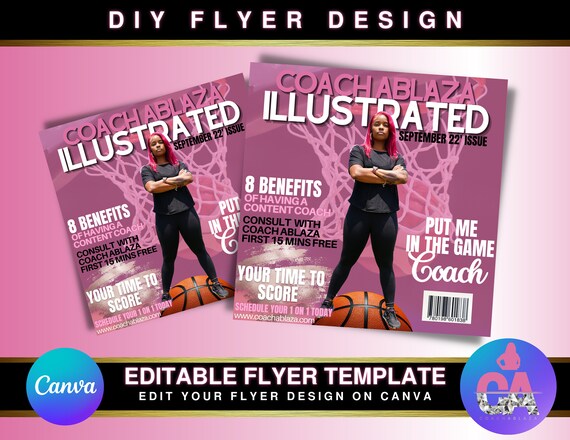 DIY Magazine Cover Template Content for Instagram Instagram - Etsy