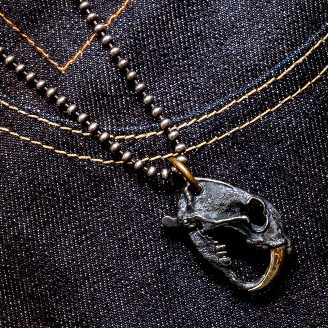 Sterling 925 Silver Saber-tooth Tiger Skull Pendant Key Fob - Etsy