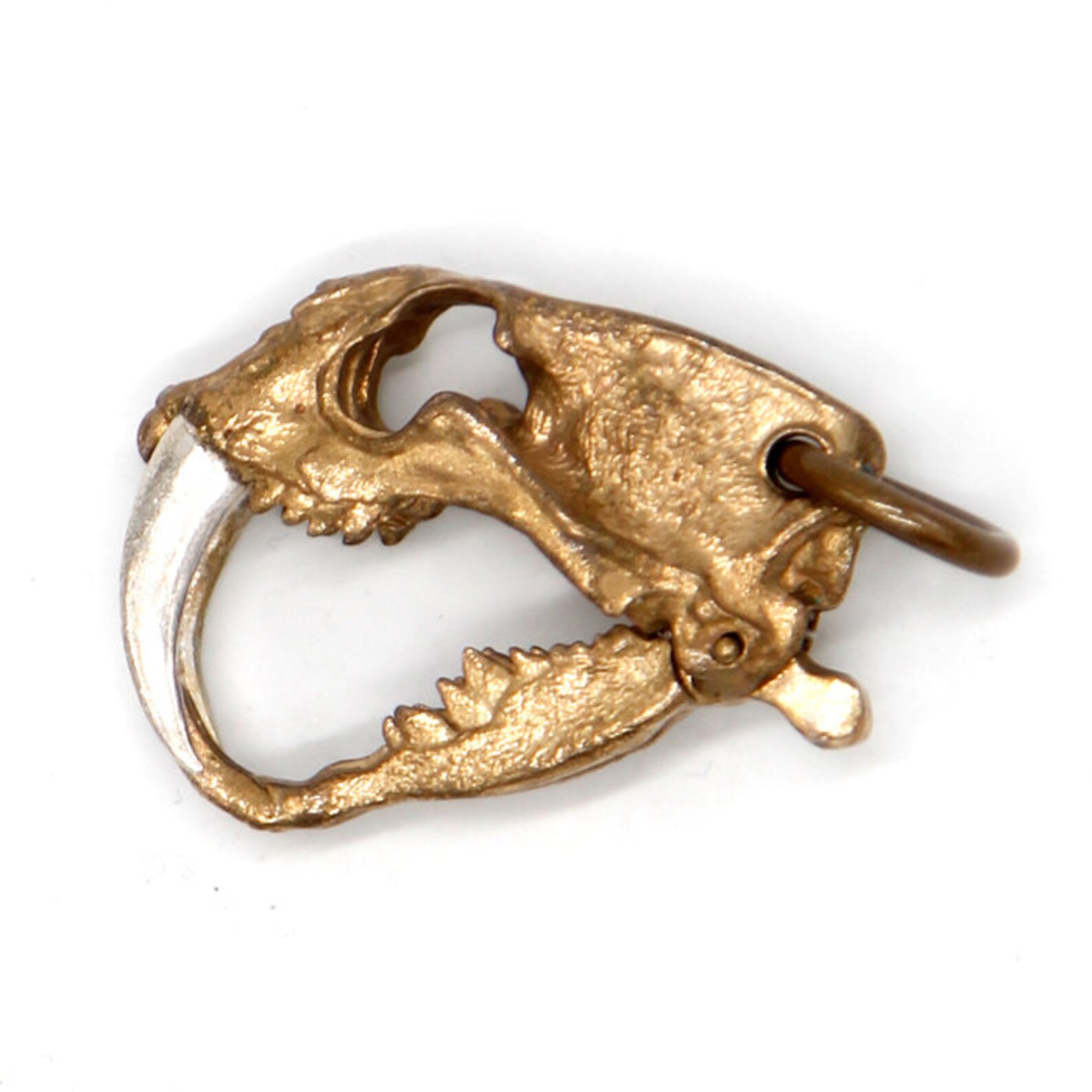 Sterling 925 Silver Saber-tooth Tiger Skull Pendant Key Fob - Etsy