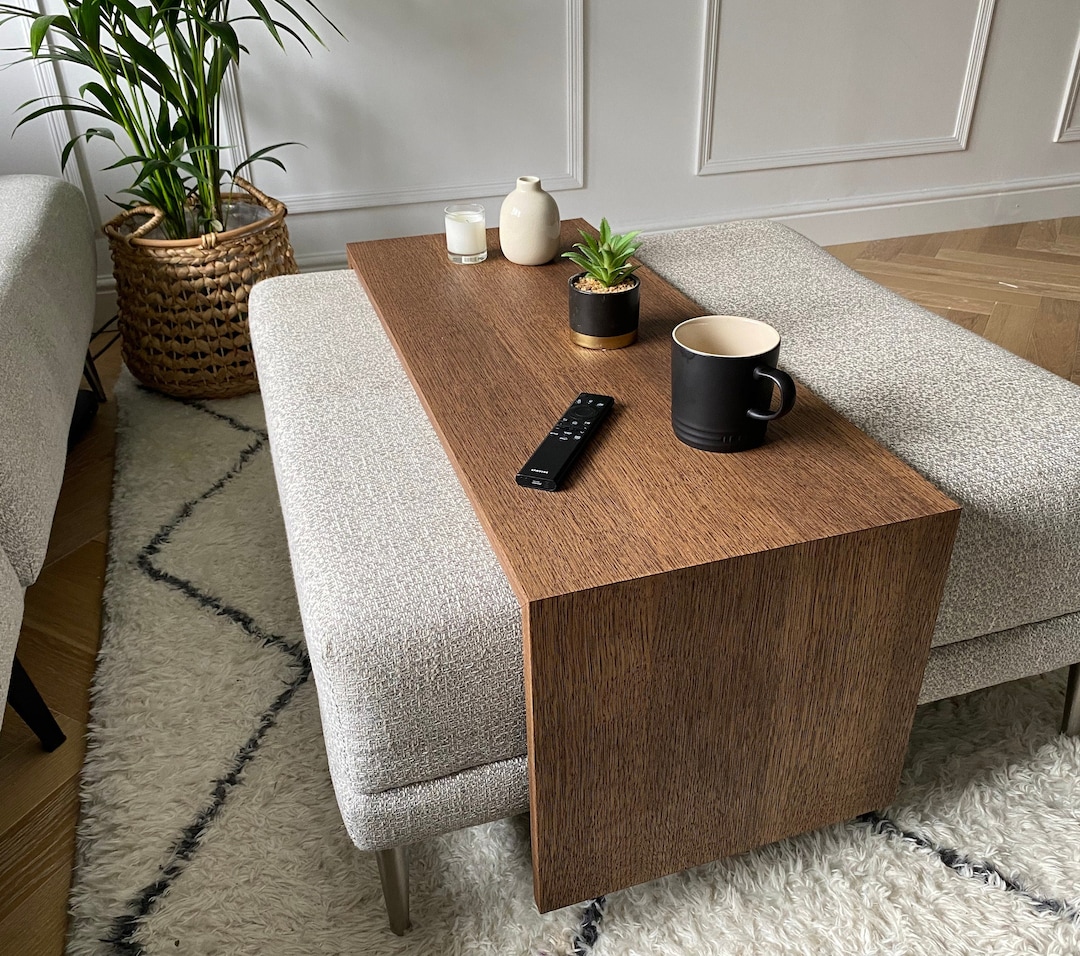 The Flow - Bespoke Ottoman/footstool Table Top Tray in Oak - Etsy
