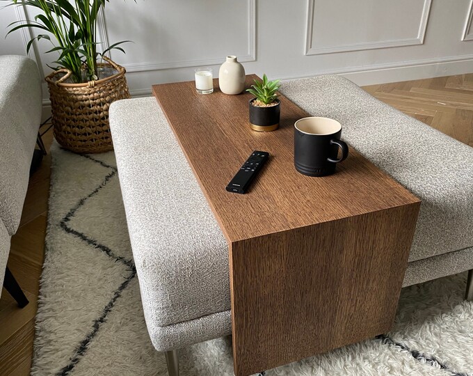 Ottoman Coffee Table on Wheels, Walnut Custom Ottoman Tray, Solid Wood ...