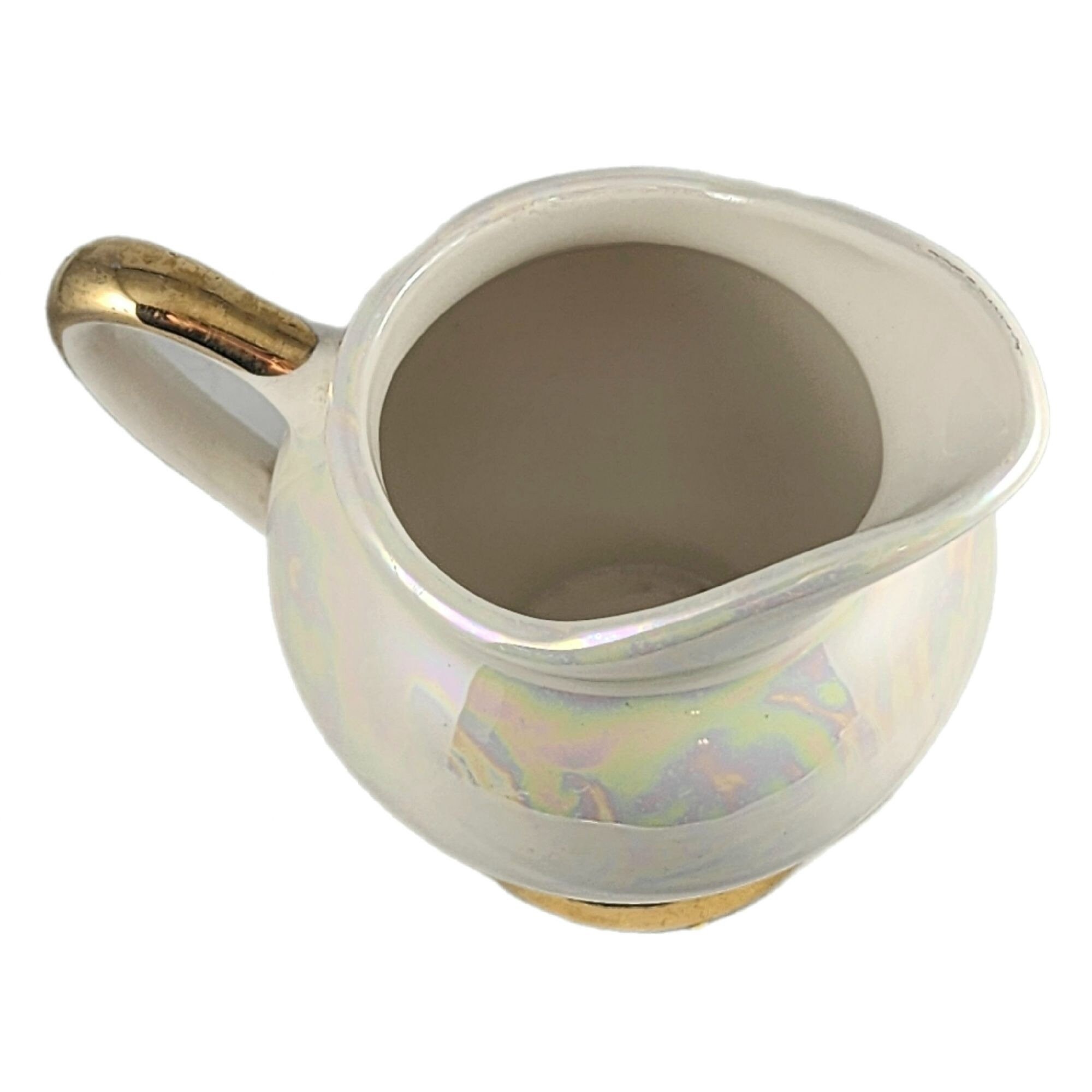 Vintage Lusterware Creamer 22k Gold Warranted Opalescent Porcelain Cg ...