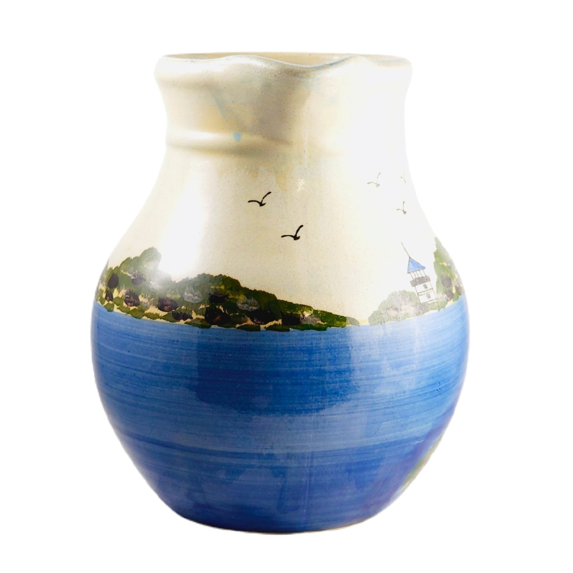 Nautical Themed Large Pitcher Coastal Beach House Lighthouse WCL ...