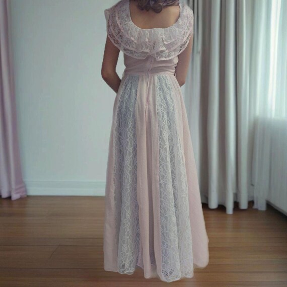 Vintage Prom Dress Halloween Costume Pink Lace Handma… - Gem