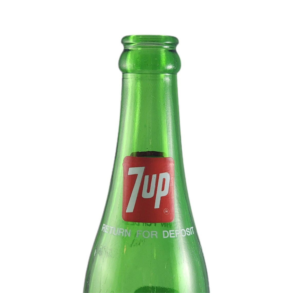 Vintage 7UP Bottle 10 Oz Collectable Retro Green Glass Soda Bottle ...