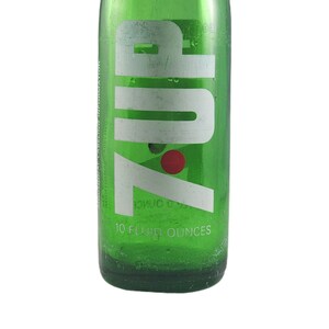 Vintage 7UP Bottle 10 Oz Collectable Retro Green Glass Soda Bottle ...