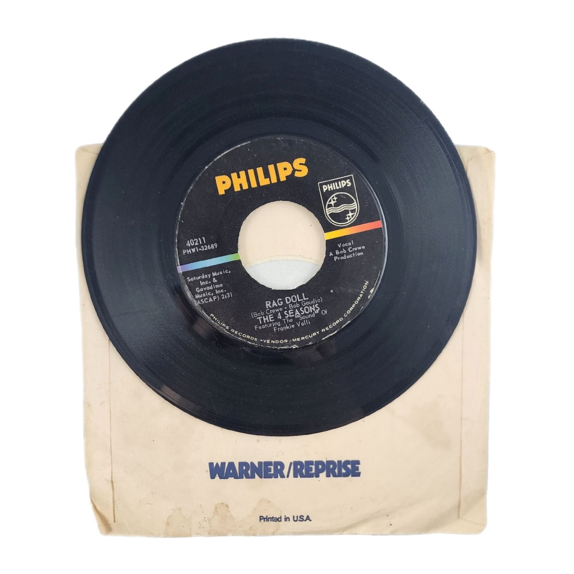 The 4 Seasons Ragdoll Silence is Golden 45 RPM Vinyl Record Single ...