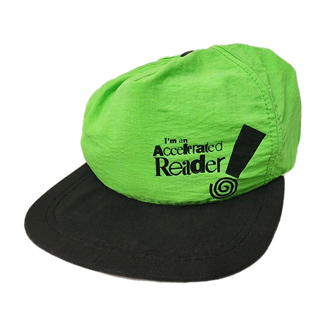 Vintage 90s Hat I'm an Accelerated Reader Cap Neon Green Black Wide ...