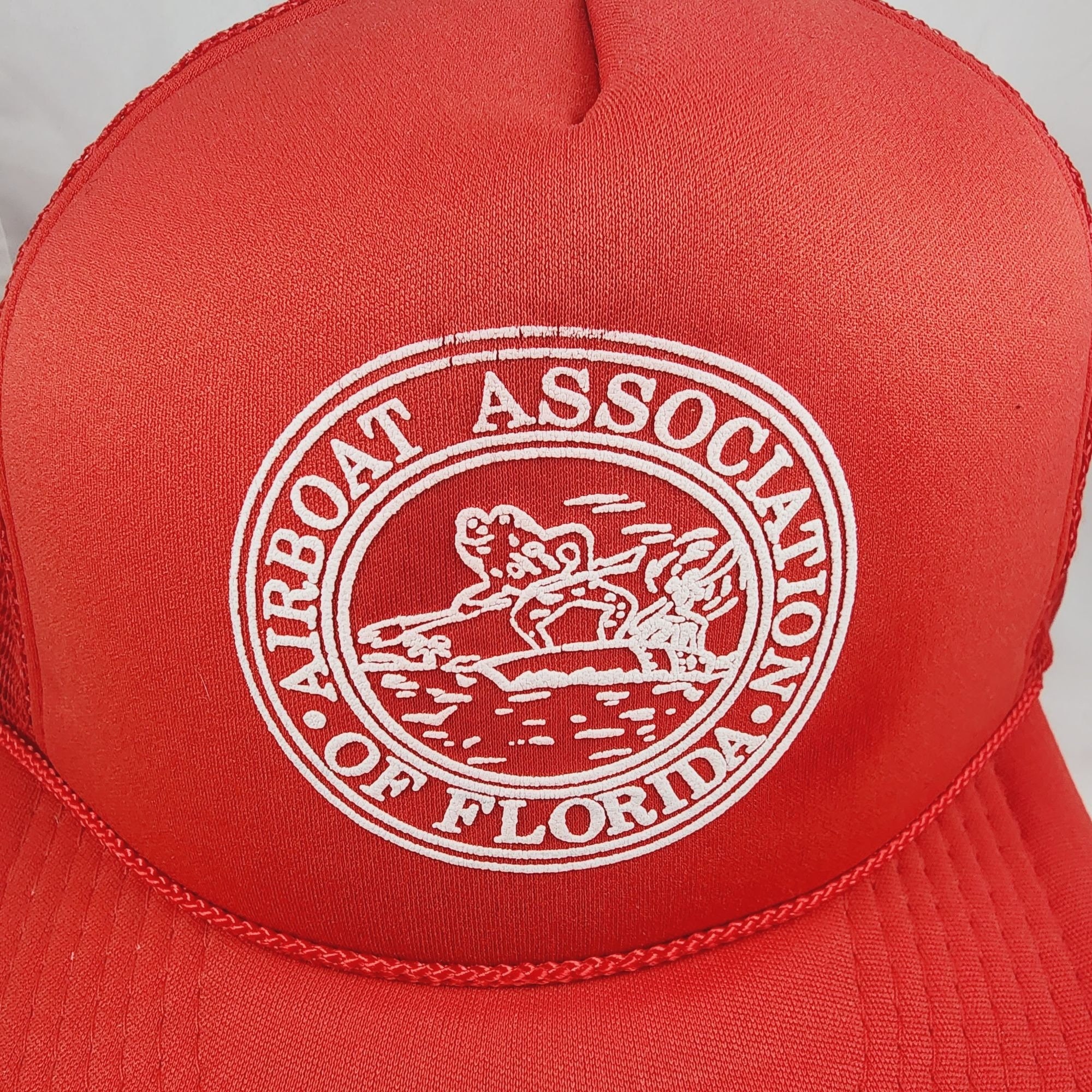 Vintage Red Trucker Hat Florida Association of Airboat Boating Fishing ...