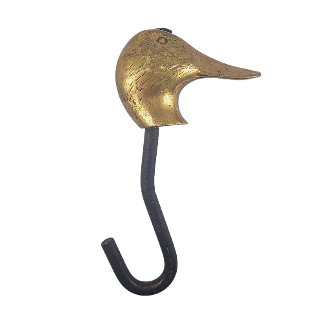 Vintage Brass Duck Flue Damper Fireplace Pull Hook Puller Tool ...