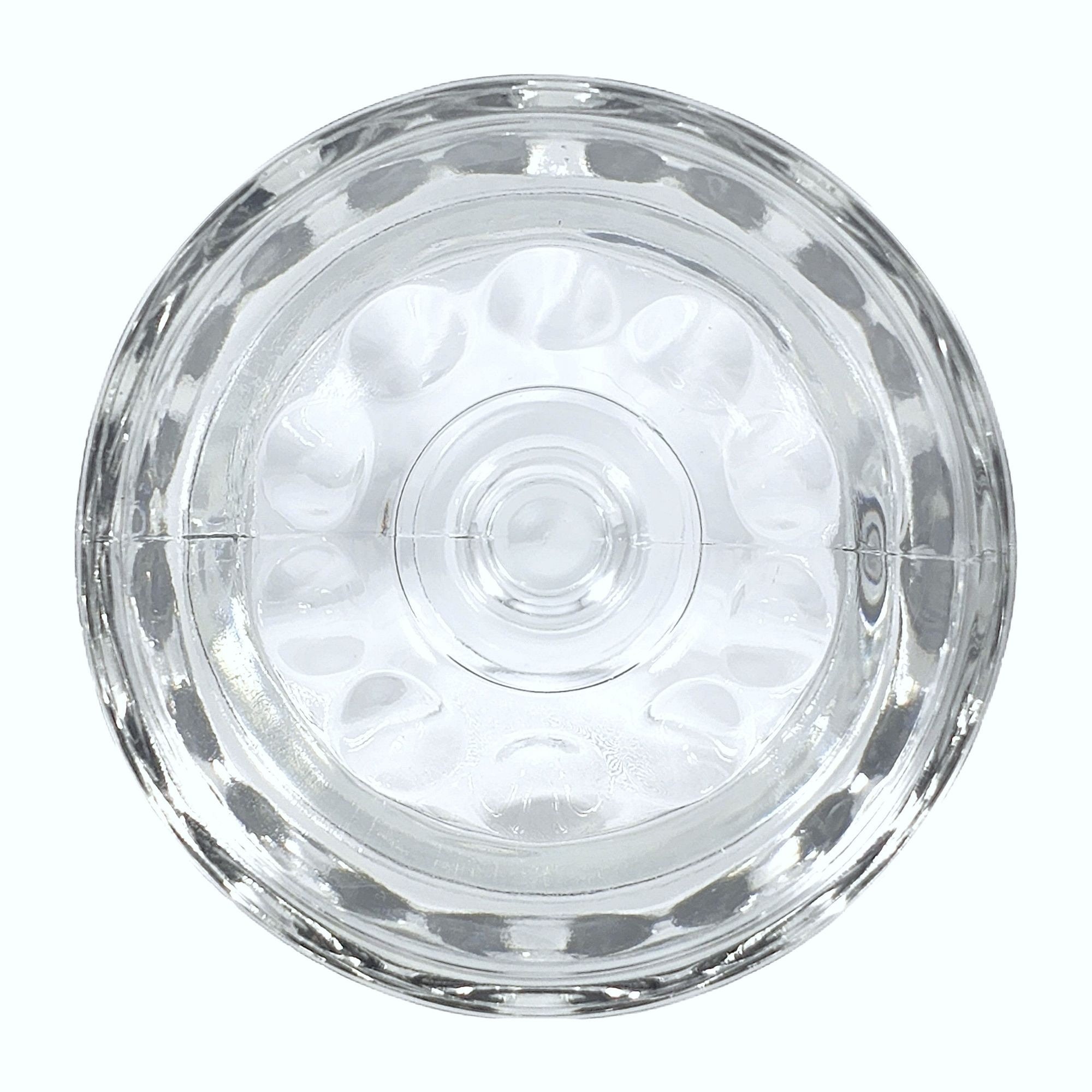 Vintage Large Glass Beer Goblet Clear Cocktail Wine Thick Thumbprint ...