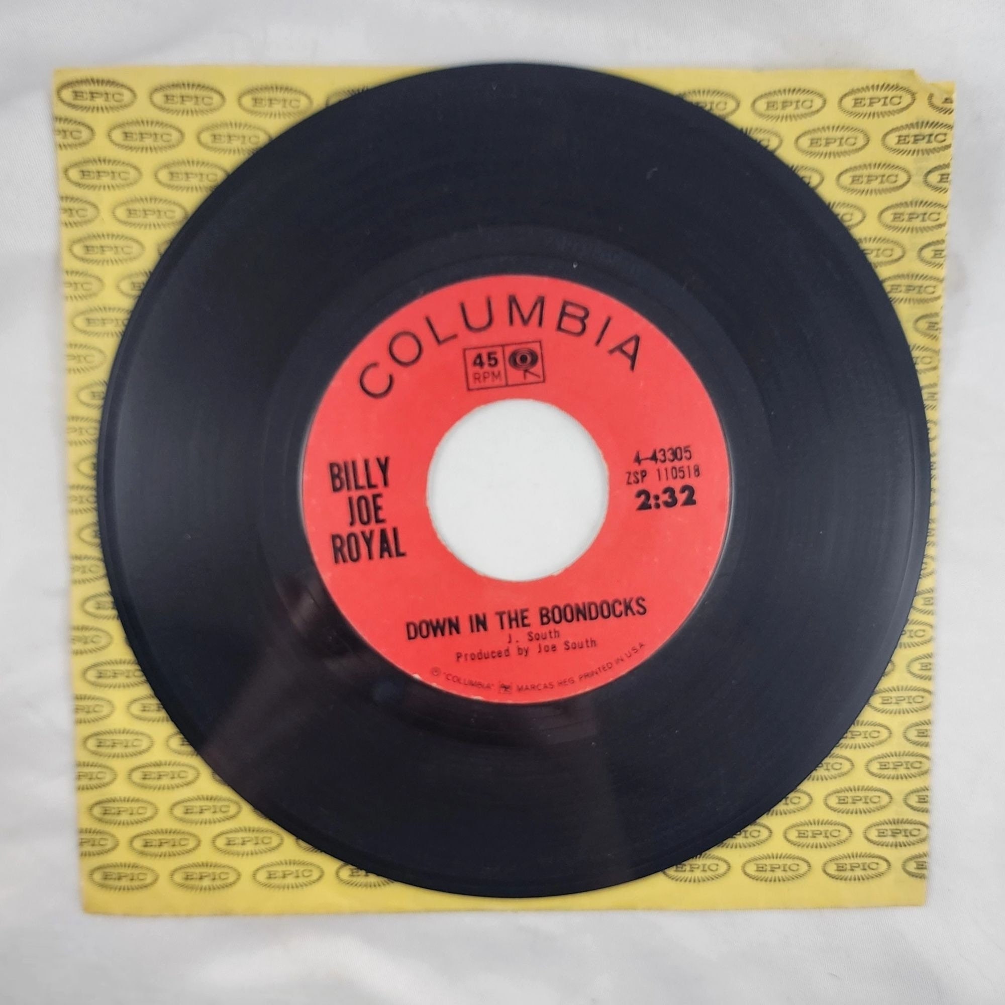 Vintage Billy Joe Royal Oh What a Night Down in the Boondocks Single ...
