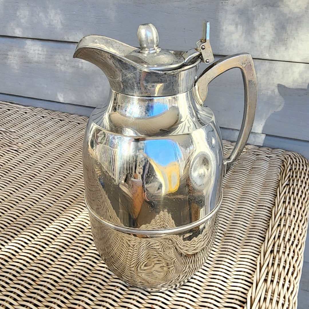 Rare 1950's Alfi Carafe West Germany 37 Oz 1.5L MCM Rustic Metal Coffee ...