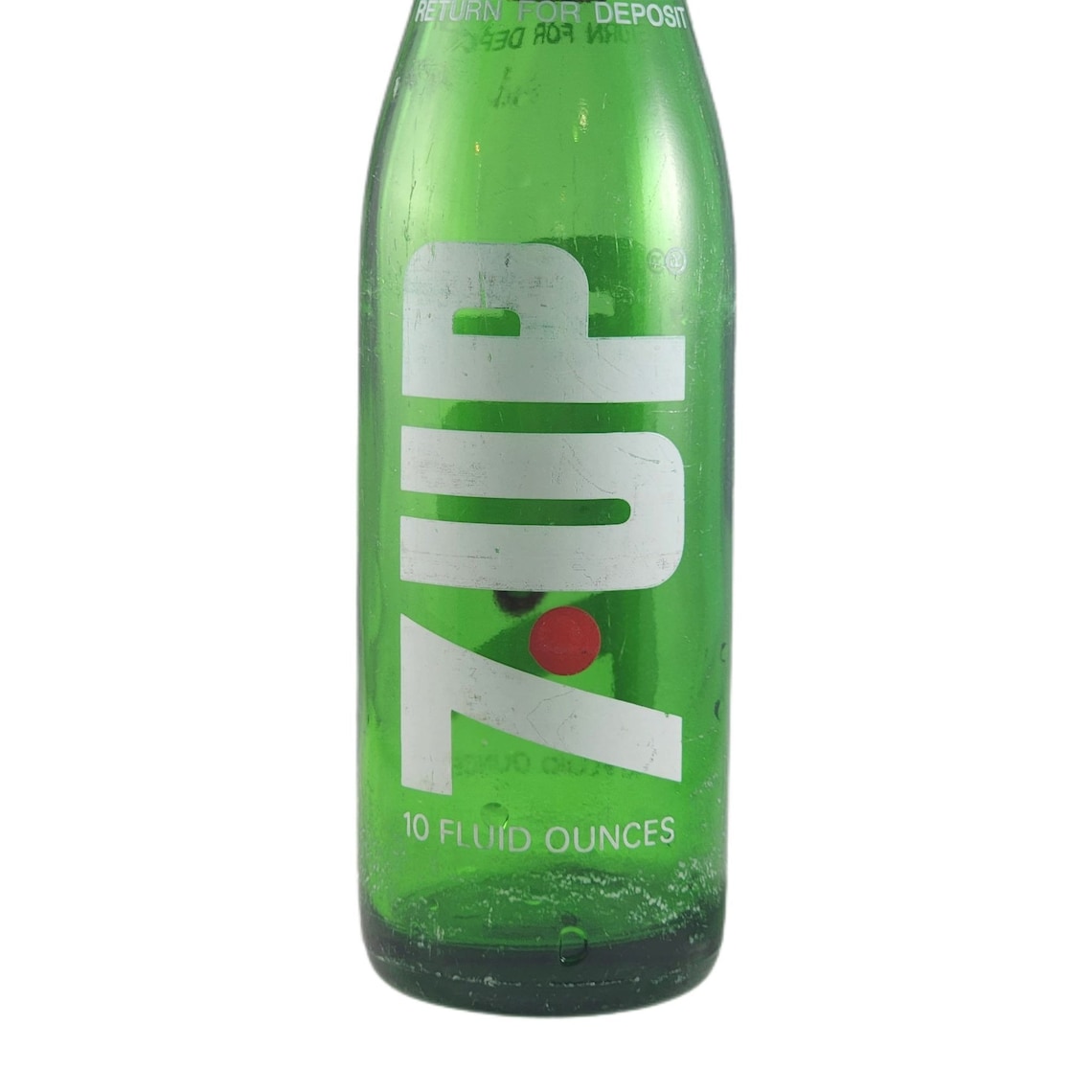 Vintage 7UP Bottle 10 Oz Collectable Retro Green Glass Soda Bottle ...