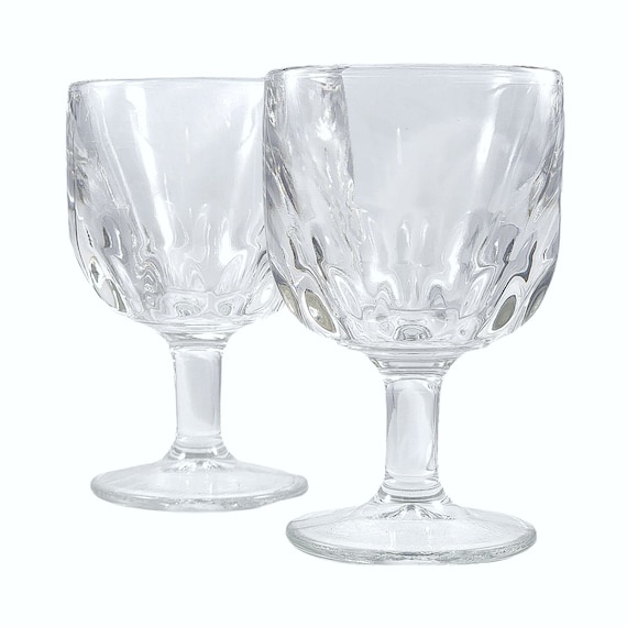 Vintage Large Glass Beer Goblet Clear Cocktail Wine Thick - Etsy