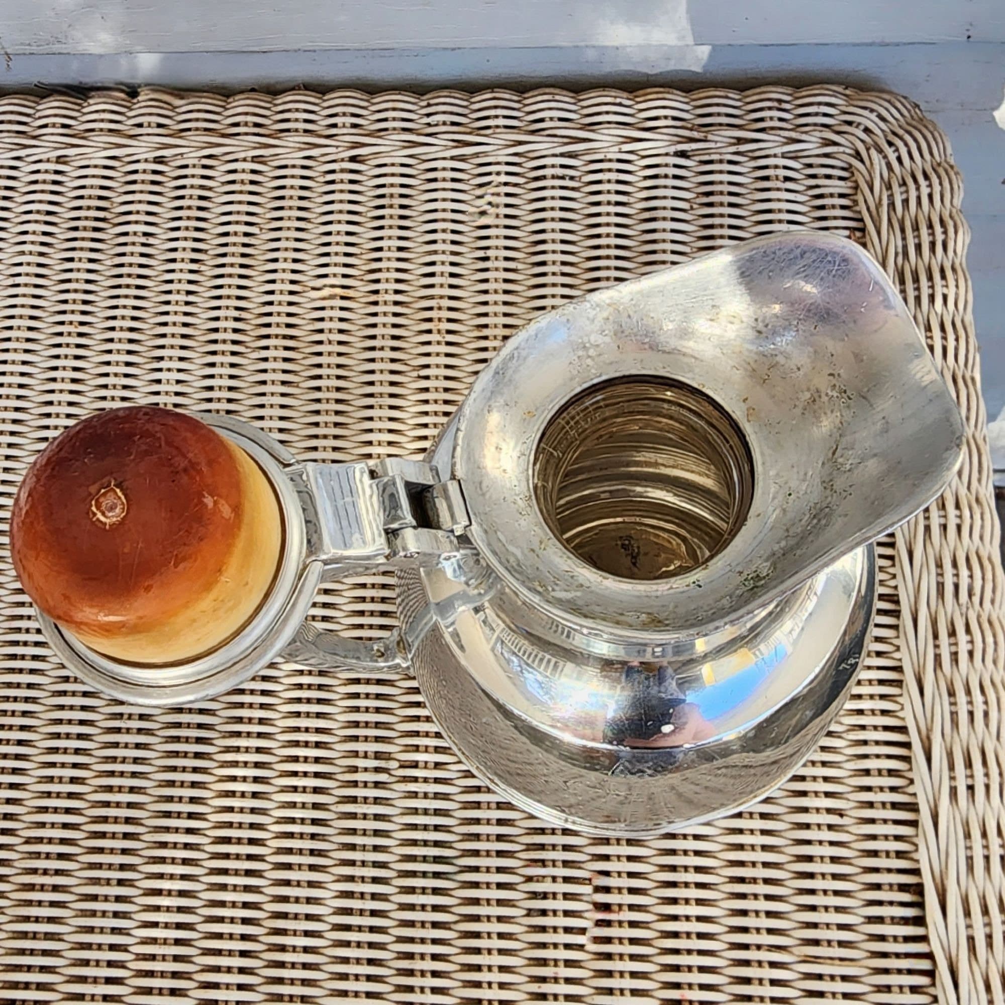 Rare 1950's Alfi Carafe West Germany 37 Oz 1.5L MCM Rustic Metal Coffee ...