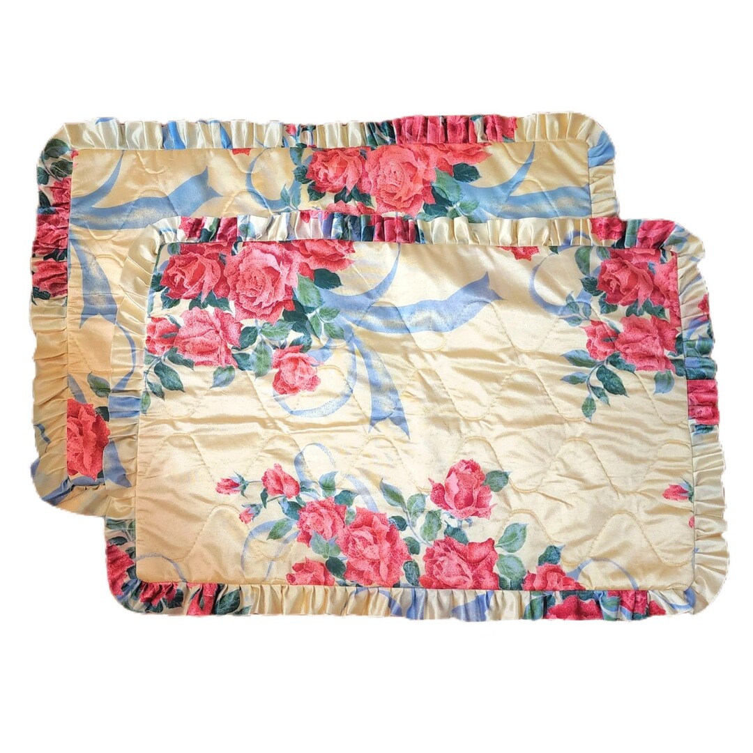 King Size Vintage Pillowcase Set Pink Cabbage Rose Floral - Etsy