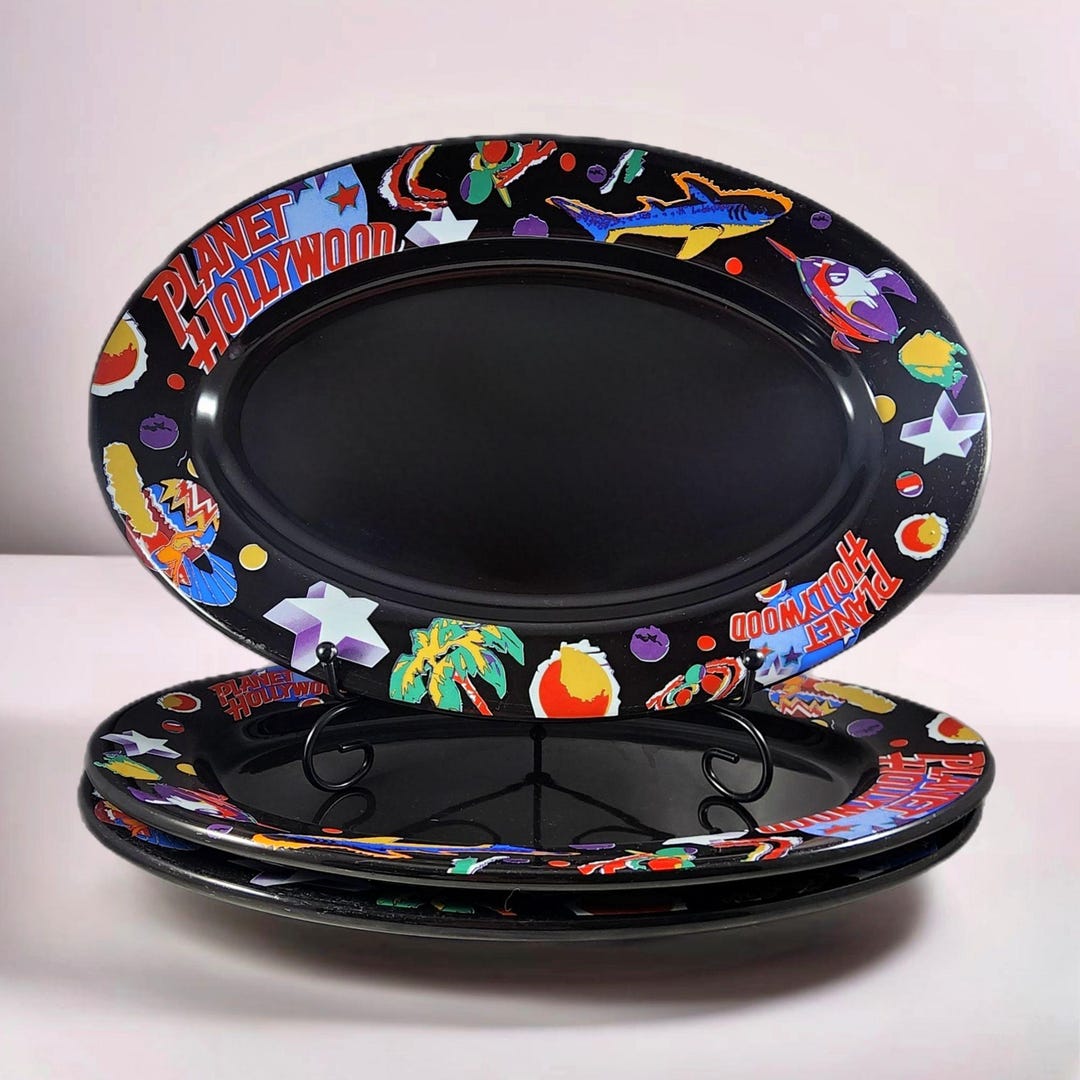 Vintage Planet Hollywood Serving Platter Set Restaurant Decor Music ...