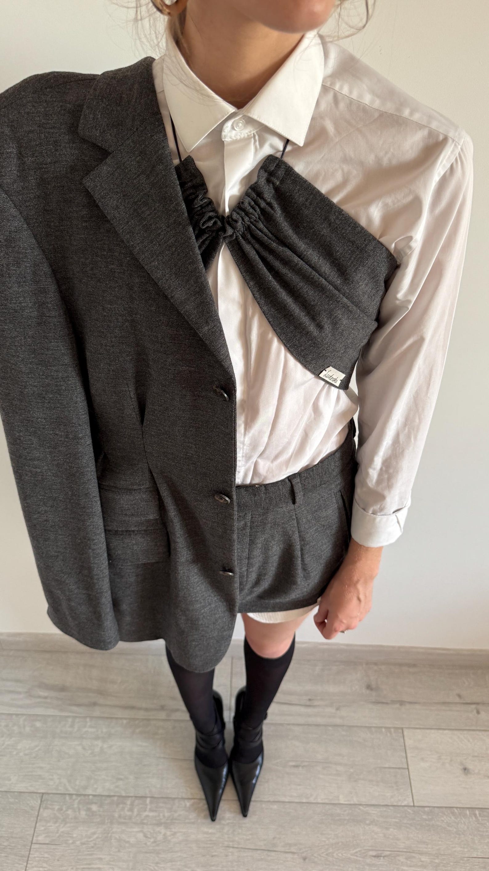 Elegant Upcycled Hugo Boss Suit Set for Women, Upcycled 4 Piece Mini ...