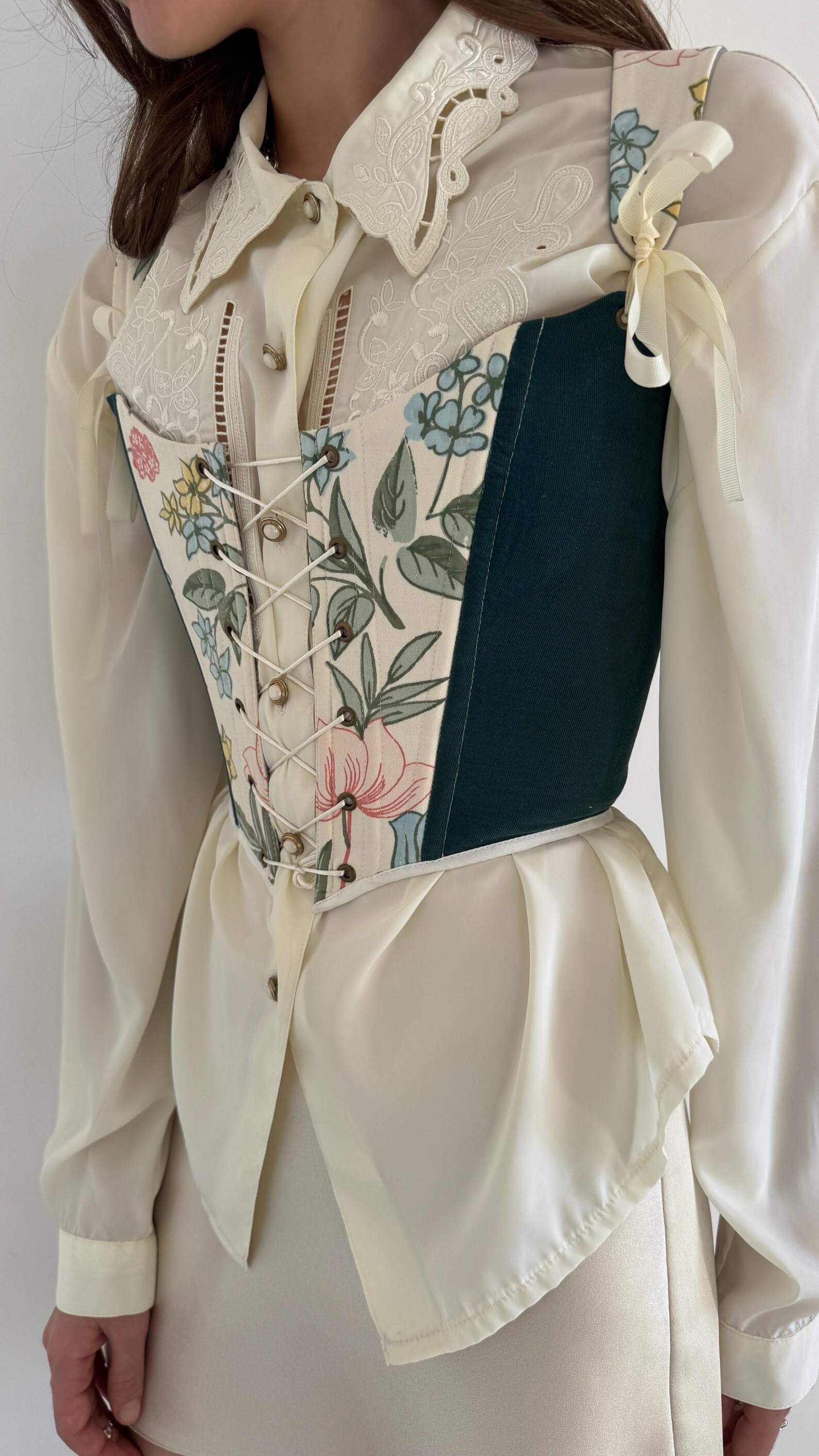 Floral Bustier Corset - Renaissance Costume, Party Top, Women's Fashion ...