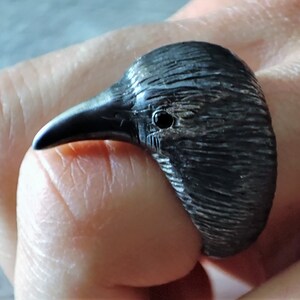 Sterling Silver Raven Ring: Wildlife Crow Jewelry, Dark Academia Gift ...