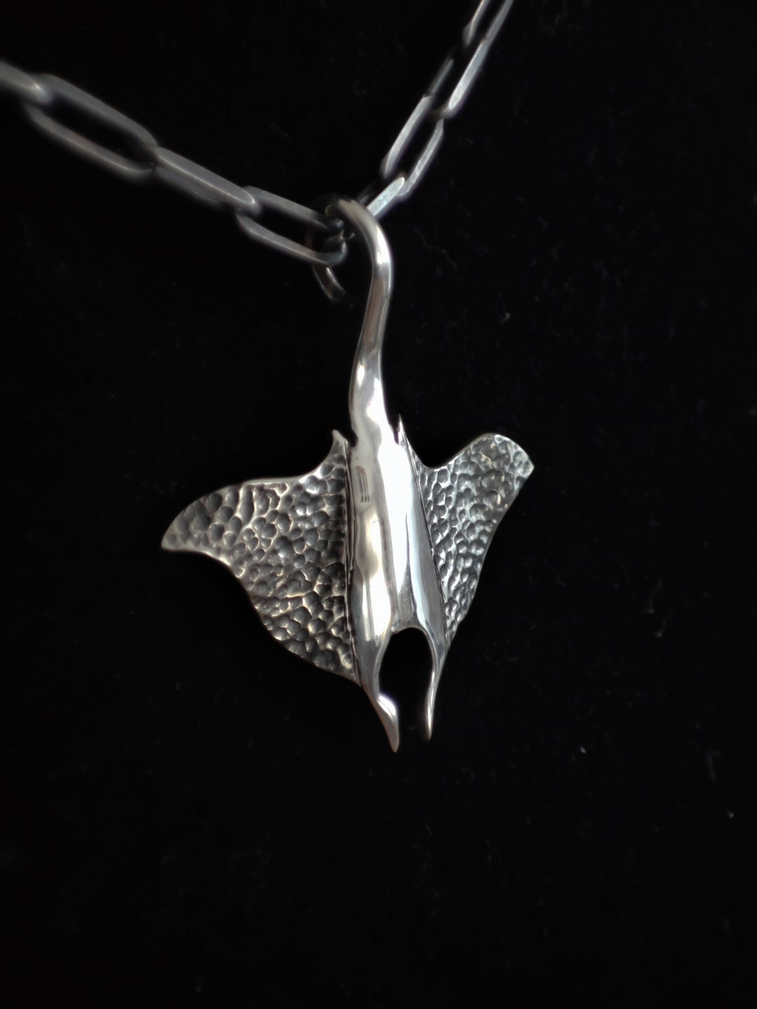 Silver Manta Ray Necklace Pendant for Women, Manta Ray Pendant W/ Chain ...
