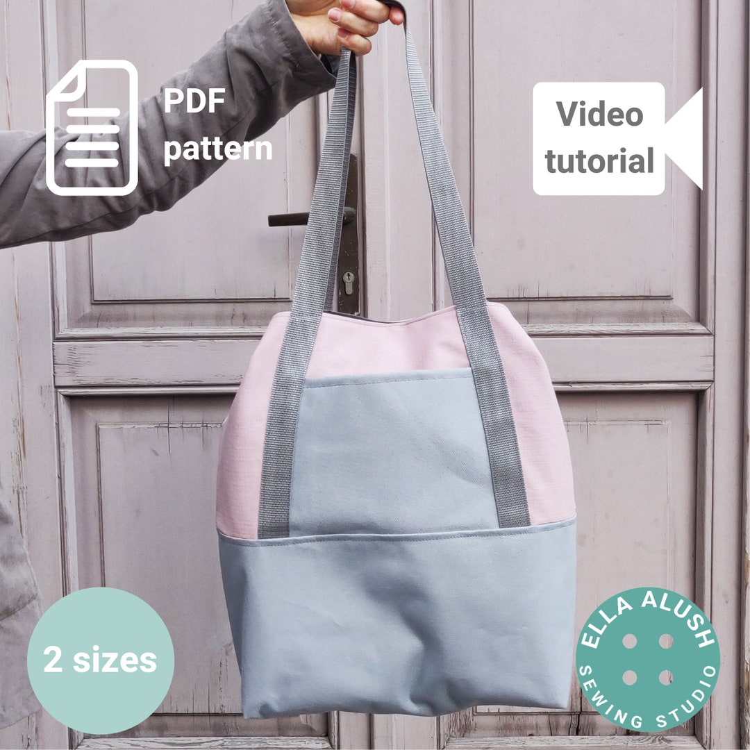 Simple Tote Bag PDF Sewing Pattern With Video, 2 Size Pattern - Etsy