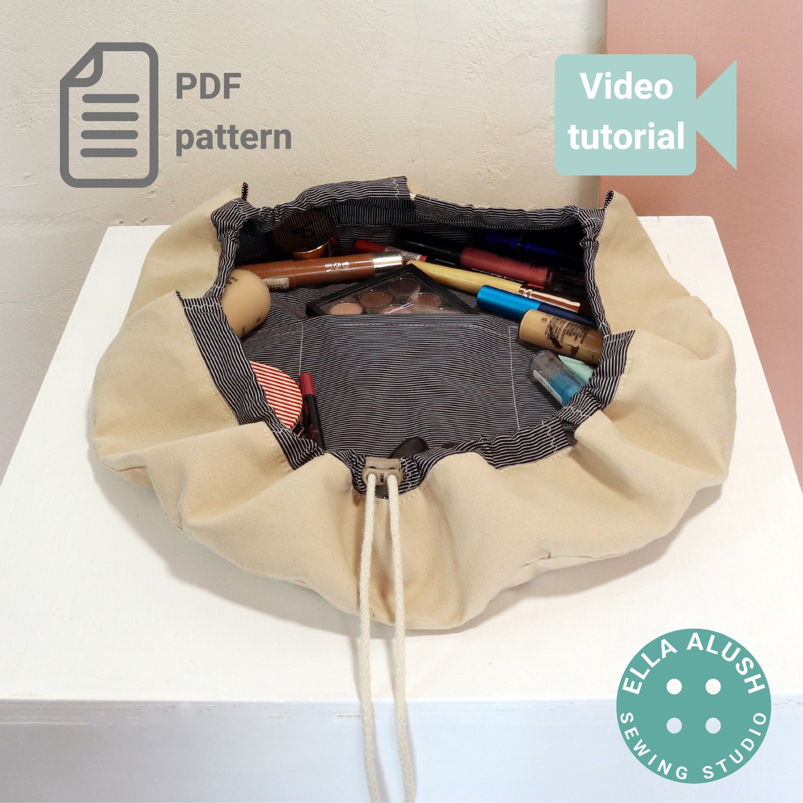 Simple Bag PDF Sewing Pattern With Video Tutorial, Weekend Bag Pdf ...