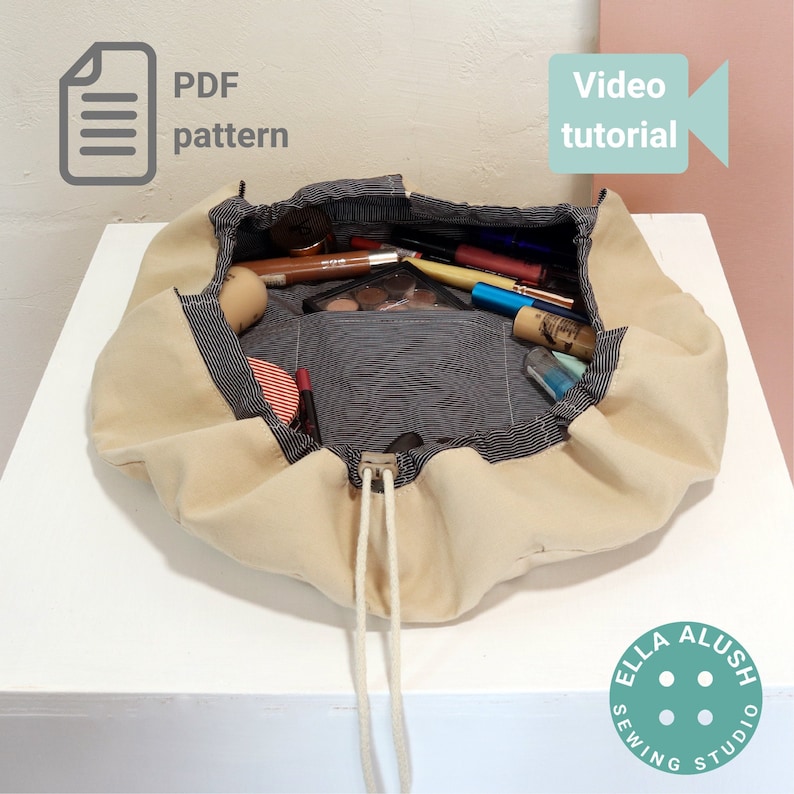 Backpack PDF Sewing Pattern, Drawstring PDF Sewing Pattern, Simple Bag ...