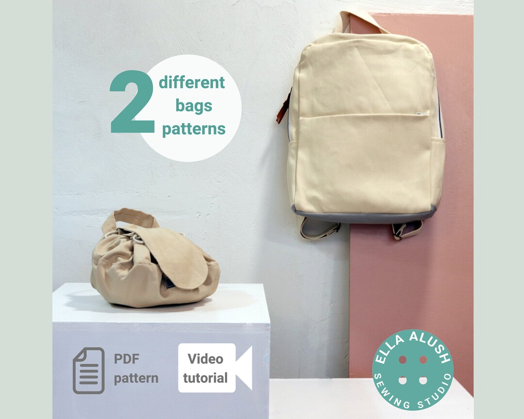 Backpack PDF Sewing Pattern, Drawstring PDF Sewing Pattern, Simple Bag ...