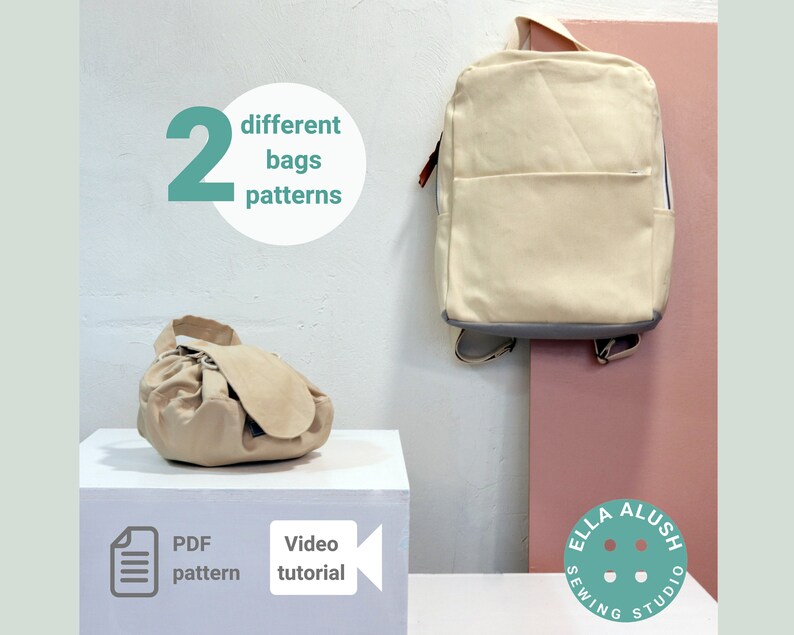Backpack PDF Sewing Pattern, Drawstring PDF Sewing Pattern, Simple Bag ...