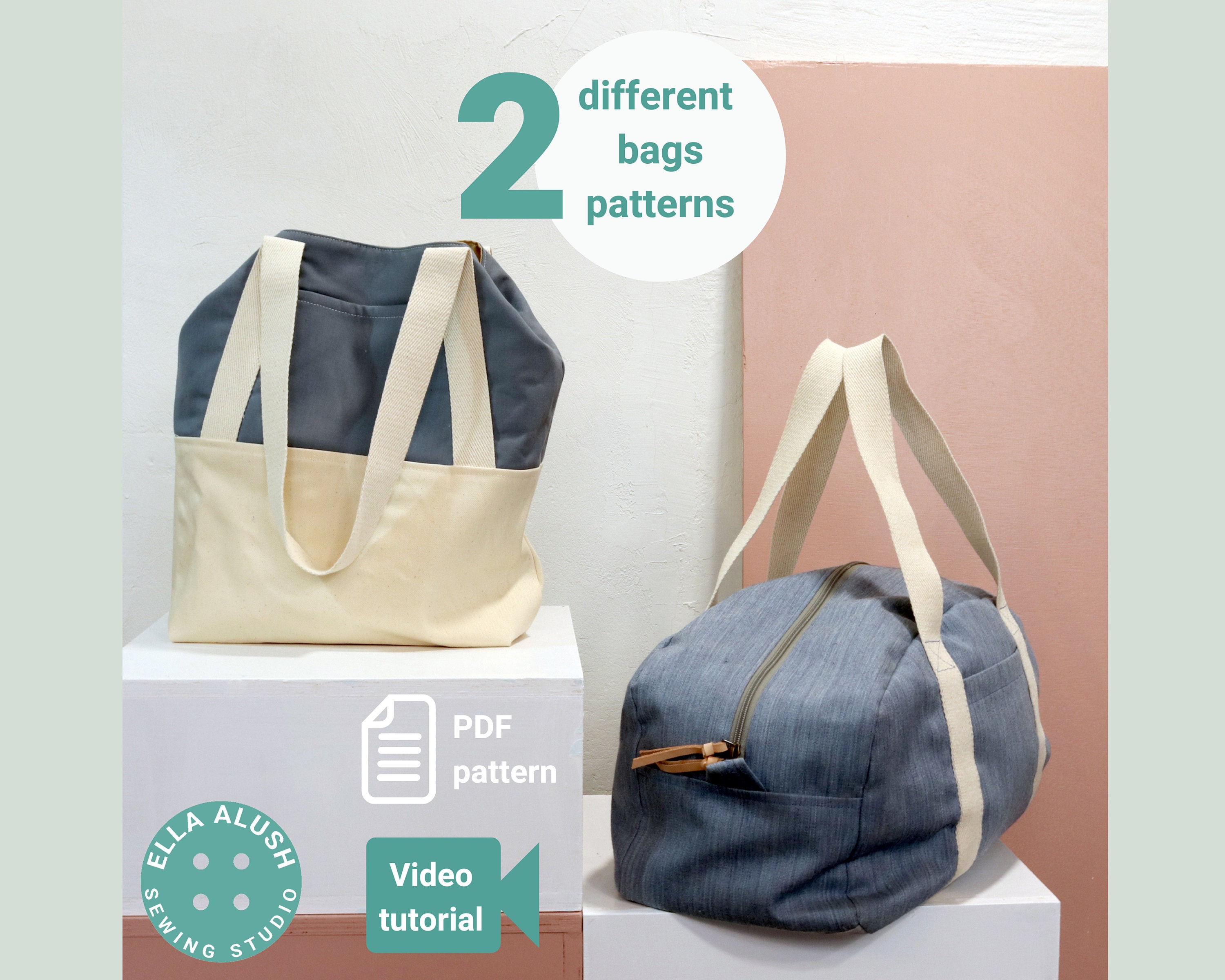 Duffle Bag Pdf Pattern With Video, Gym Bag PDF Pattern, PDF Video ...